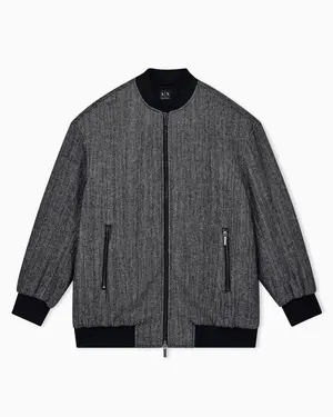 Armani Exchange Stretch Viscose And Virgin Wool Blouson Jacket - Grey