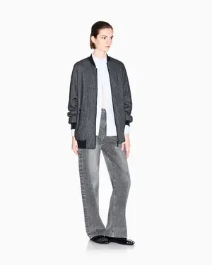 Armani Exchange Stretch Viscose And Virgin Wool Blouson Jacket