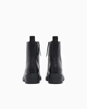 Armani Exchange Ankle Boots In Suede And Teddy With Rubber Sole