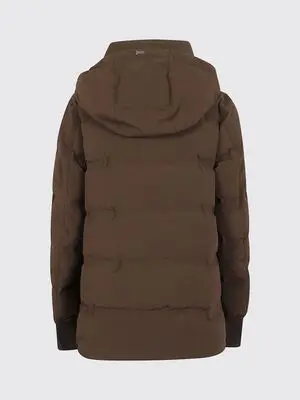 Herno A-shape Short Down Jacket In Quilted Nylon With Removable Hood - Brown