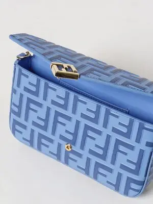 Fendi Ff Diamonds Mini Crossbody Bag In Leather - Blue
