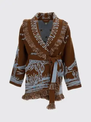 Alanui Jacquard Cashmere And Wool Cardigan With Fringes And Belt - Multicolor