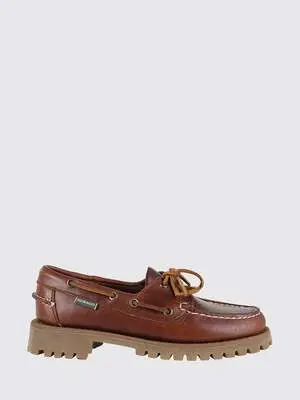 SEBAGO Ranger Boat Shoes In Waxed Leather With Notched Sole - Brown
