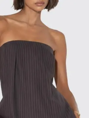 Elisabetta Franchi Pinstripe Off-the-shoulder Wool-blend Jumpsuit
