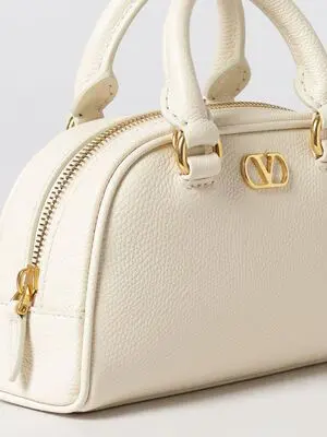 Valentino Garavani Vlogo Signature Mini Top Handle Bag In Grained Leather - Ivory