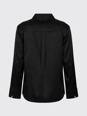 Max Mara Long-sleeved Stretch-silk Satin Shirt - Black