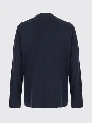 Emporio Armani Long-sleeved Modal And Silk T-shirt - Blue