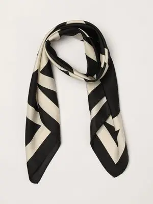 Liviana Conti Patterned Pure Silk Foulard With Logo Print - Fa01