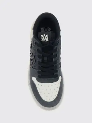 Amiri Suede And Smooth Leather Low-top Sneakers With Perforated Toe