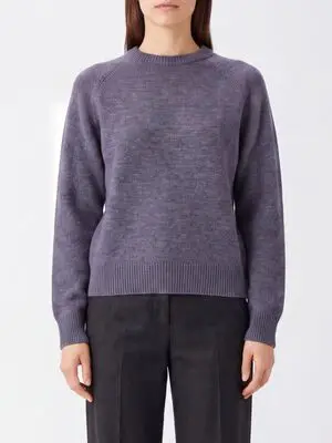 THE FRANKIE SHOP Crewneck Sweater In Wool Blend With Ribbed Edges - Grey