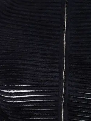 Giorgio Armani Viscose Blend Zip-up Slim Fit Turtleneck Cardigan