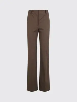 JOSEPH High-waisted Flared Tailored Trousers In Viscose And Cotton Blend - Brown