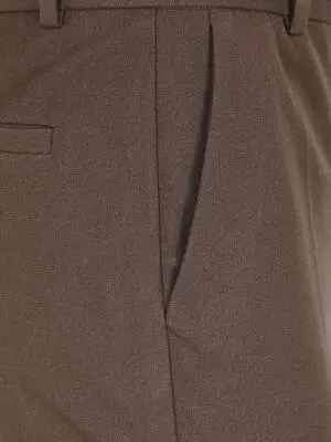 JOSEPH High-waisted Flared Tailored Trousers In Viscose And Cotton Blend - Brown