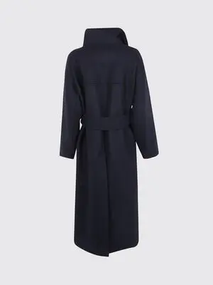 JOSEPH Hooded Virgin Wool Blend Robe Coat With Shawl Collar And Belt