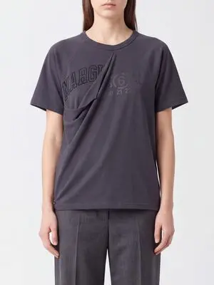 MAISON MARGIELA Cotton Logo Print T-shirt - Blue