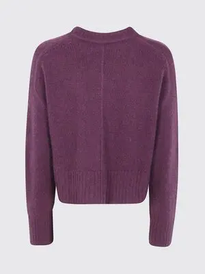 KUJTEN 100% Cashmere Crewneck Sweater With Dropped Shoulders - Red