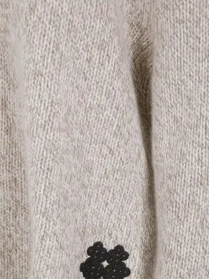 KUJTEN 100% Cashmere Turtleneck Sweater With Contrast Logo And Ribbed Trims