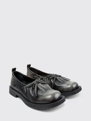Camper Mil 1978 Distressed Calfskin Ballet Flats With Bow - Multicolor