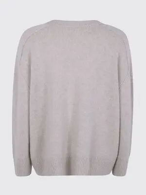 KUJTEN 100% Cashmere V-neck Sweater With Dropped Shoulders - Nude