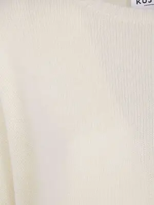 KUJTEN 100% Cashmere Crewneck Sweater With Long Sleeves And Ribbed Trims - Blue