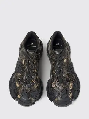 Camper Tormenta Two-tone Crackled Leather Sneakers With Abstract Pattern