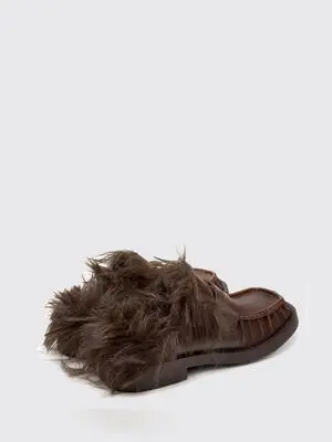 Camper Mil 1978 Leather Mules With Faux Fur Lining - Brown