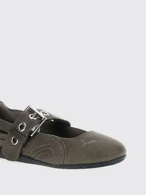 PUMA Speedcat Leather Mary Jane Ballerinas With Adjustable Strap - Brown