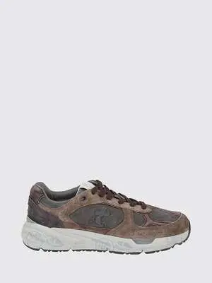 Premiata Mase Suede And Canvas Two-tone Sneakers - Brown