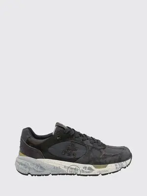 Premiata Mase Suede And Canvas Two-tone Sneakers - Grey