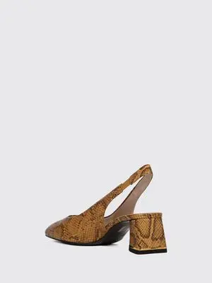 COCCINELLE Python Print Leather Slingbacks With Medium Heel - Honey