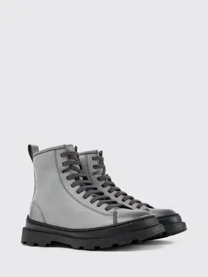 Camper Brutus+ Distressed Effect Calfskin Combat Boots With Zip