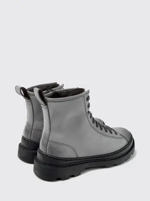 Camper Brutus+ Distressed Effect Calfskin Combat Boots With Zip