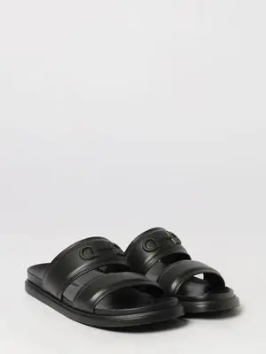 FERRAGAMO Embossed Gancini Rubber Flat Sandals