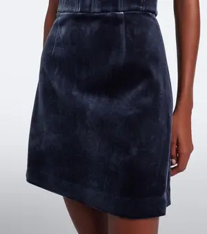 Rebecca Vallance Charles Ruffled Velvet Minidress