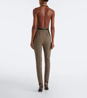 MUGLER Wool-blend Stirrup Leggings