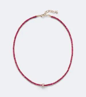 SUZANNE KALAN Infinite 18kt Rose Beaded Necklace With Rubies And Diamonds - Red
