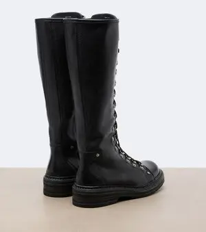 Miu Miu Leather Lace-up Boots