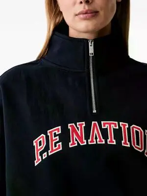 P.E Nation Logo-embroidered Quarter-zip Sweatshirt