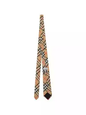 Burberry House Check Wool Cashmere Tie - Neutrals