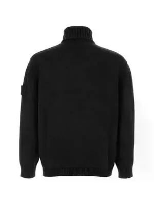 Stone Island Logo-patch Roll-neck Sweater - Black