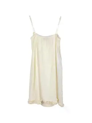 Miu Miu Embroidered Marocain Crepe Dress - Neutrals