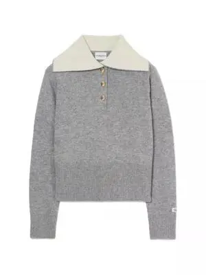 Claudie Pierlot Relaxed Wool Half-zip Jumper - Grey
