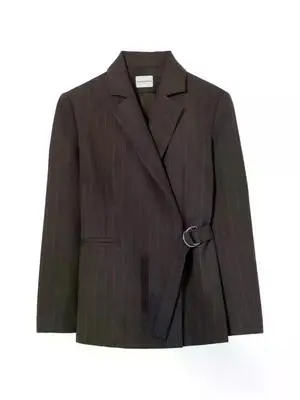 Claudie Pierlot Striped Double Buckle Suit Jacket