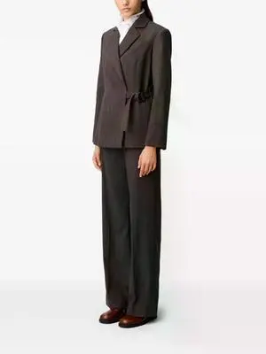Claudie Pierlot Striped Double Buckle Suit Jacket