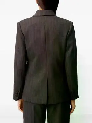 Claudie Pierlot Striped Double Buckle Suit Jacket