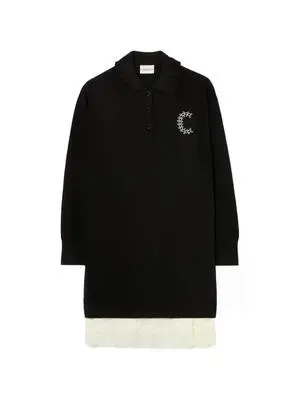 Claudie Pierlot Satin And Lace Jumper Dress - Black