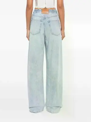 Alexander Wang Drawstring Wide-leg Jeans - Blue