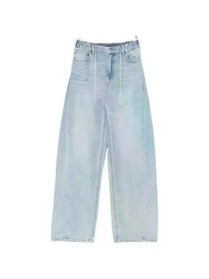 Alexander Wang Drawstring Wide-leg Jeans - Blue