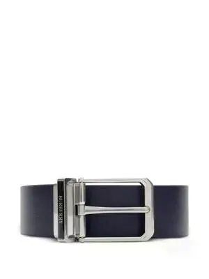 Burberry Reversible Leather Belt With Enameled Logo - Black