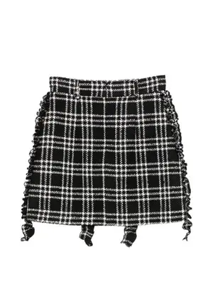 ALESSANDRO ENRIQUEZ Checked Ruffle Trim Mini Skirt